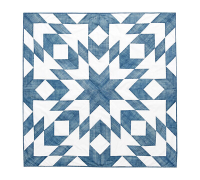 NEW Pottery Barn Cooper Geometric Quilted Table Throw Cloth Runner ...