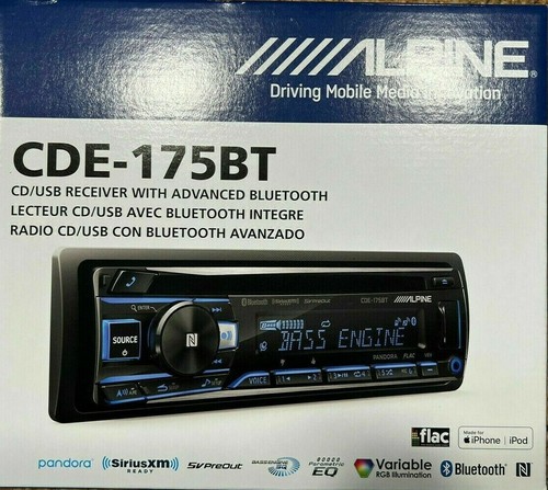 Alpine CDE-175BT Bluetooth CD Player Android iPhone Pandora AM FM XM ...