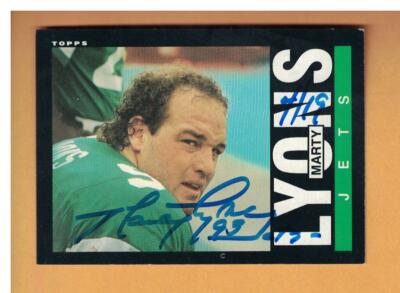 Marty Lyons AUTOGRAPHED 1985 TOPPS FOOTBALL CARD SIGNED NEW YORK JETS ...