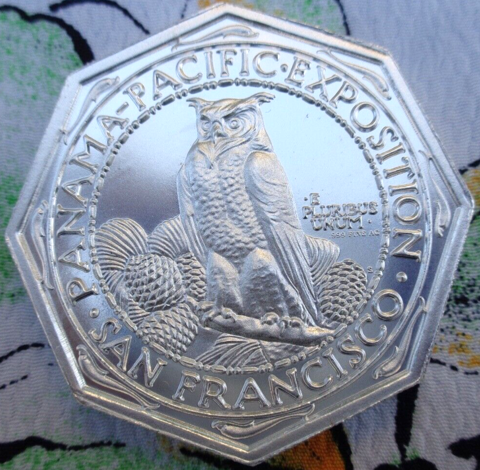 2 oz. 1915 PAN-PAC OCTAGONAL coin tribute BU rounds .999 fine silver | eBay