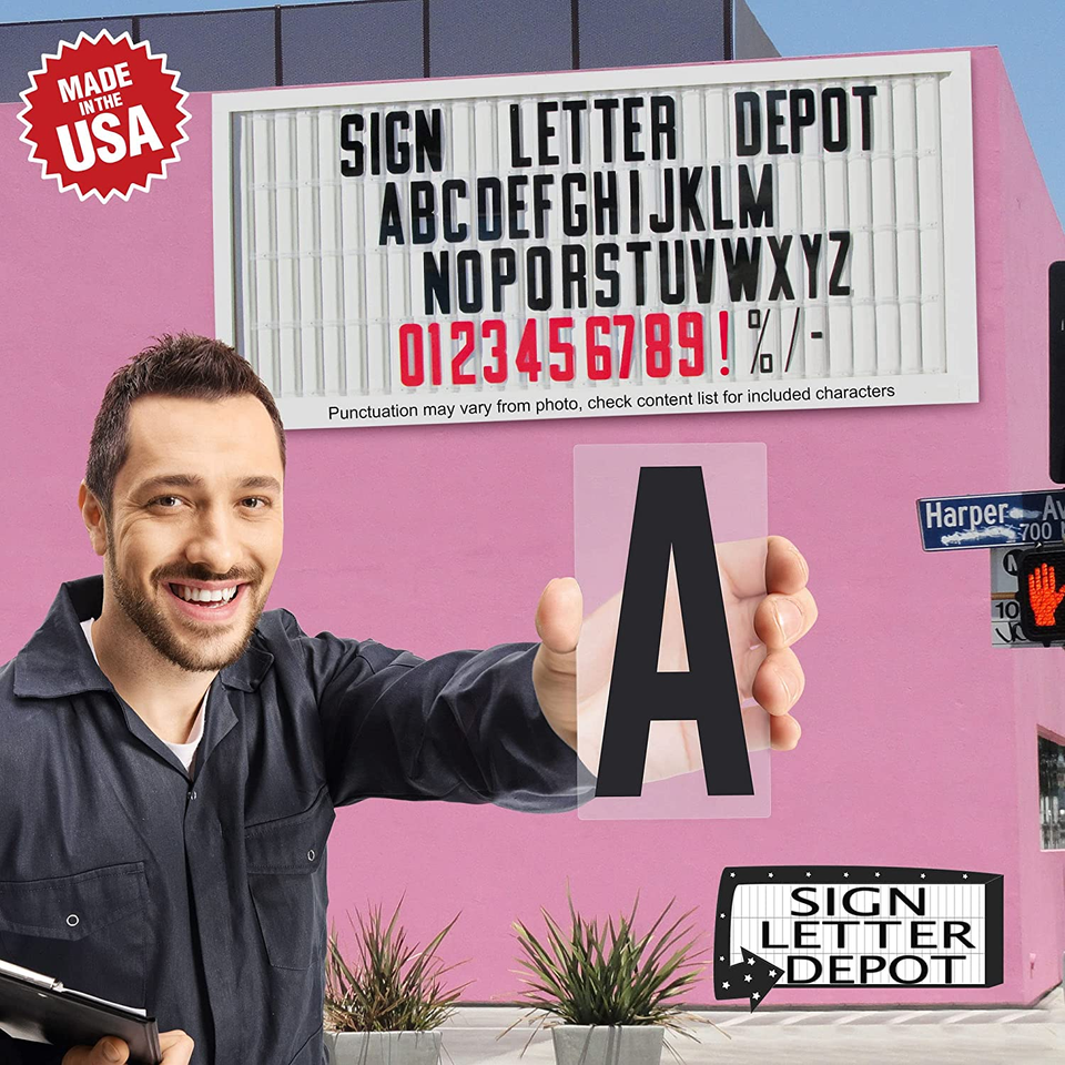 , 6" on 6 7/8 Inch Flexible Marquee Sign Letters for Portable Roadside ...