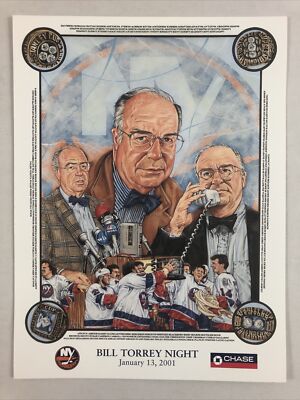 New York Islanders Bill Torrey Night Game Night Program Poster January ...