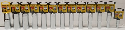 Lot of 13 Stanley Deep Sockets Assorted Sizes 12- 1/2" Drive 1-3/8 ...
