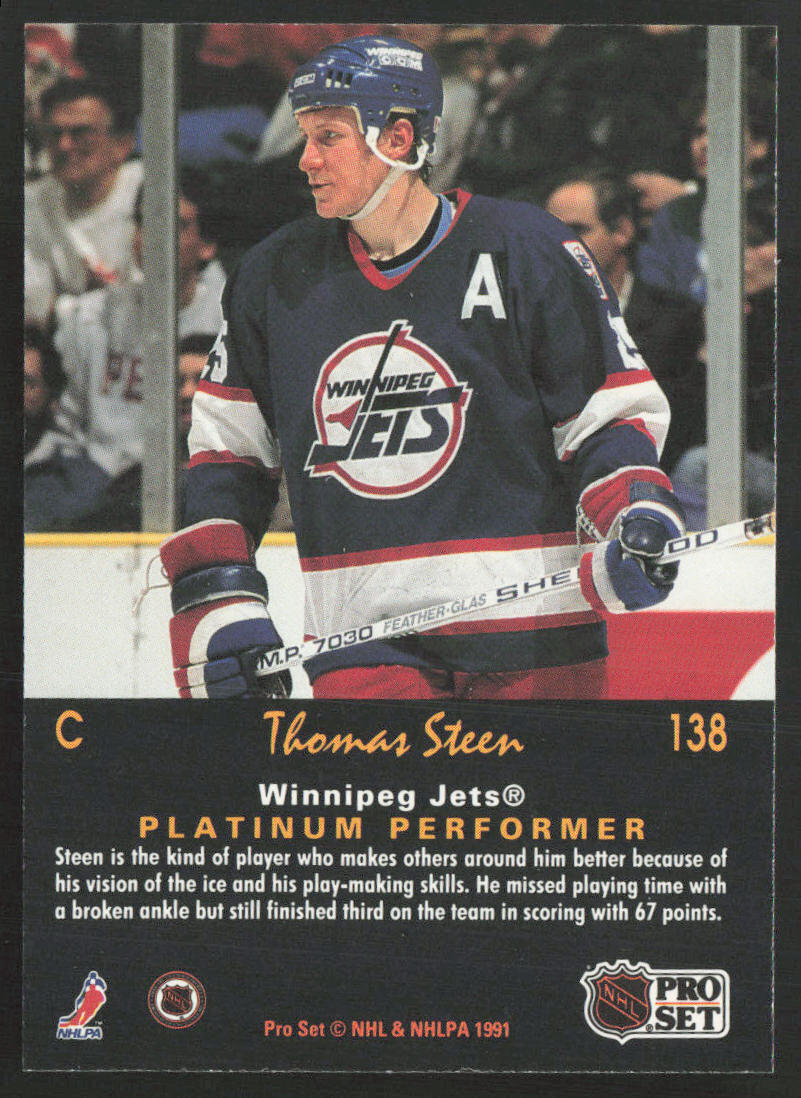 1991-92 Pro Set Platinum - Thomas Steen #138 for sale online | eBay