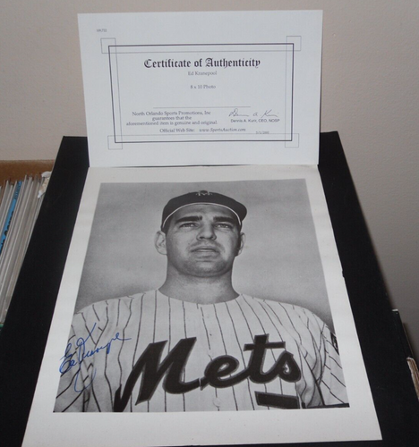 ED KRANEPOOL Signed 8 X 10 B&W PHOTO METS COA | eBay