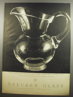 1955 Steuben Glass Crystal Pitcher Advertisement | eBay