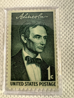 ABRAHAM LINCOLN 1 CENT STAMP GREEN UNITED STATES POSTAGE EXCELLENT ...