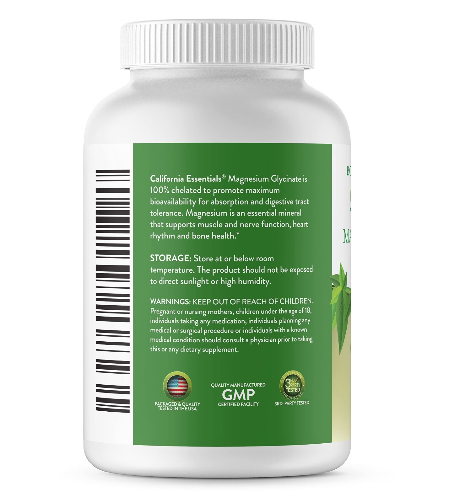 California Essentials Magnesium Glycinate 400 120 Tablets High ...