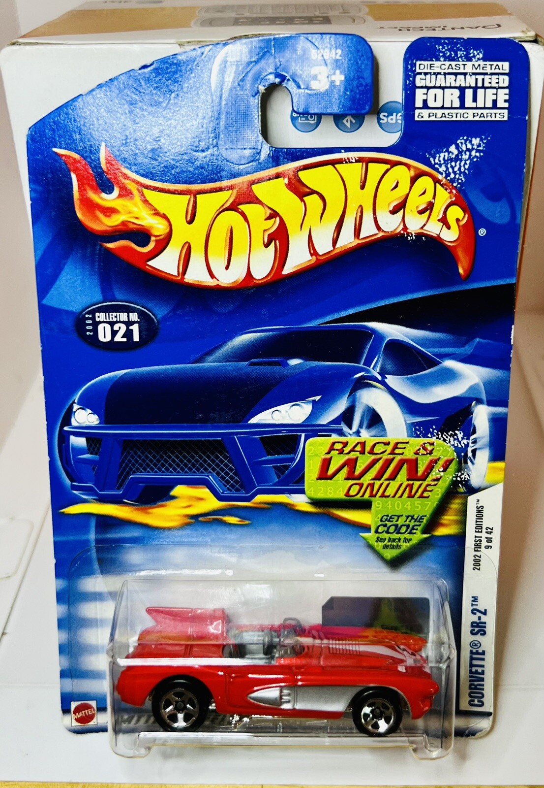 2002 Hot Wheels CORVETTE SR-2 Red Convertible Car 021 First Editions 9 ...