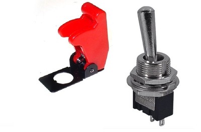 1 PC - SPST (ON-OFF) 2P MINI TOGGLE SWITCH 6AMP-125V RED COVER # 66 ...