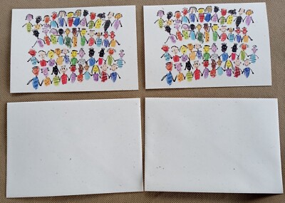 Vintage COMMON THREADS Blank Cards (2) People to People International ...