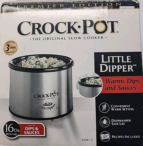 Rival Crock Pot Little Dipper Mini Slow Cooker Stainless Steel w/ Lid ...