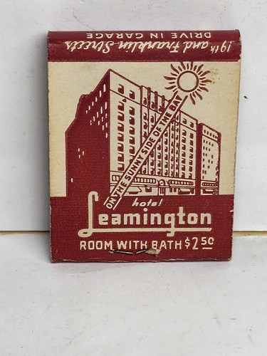 Old Vintage HOTEL LEAMINGTON Matchbook Cover - Oakland California Red ...