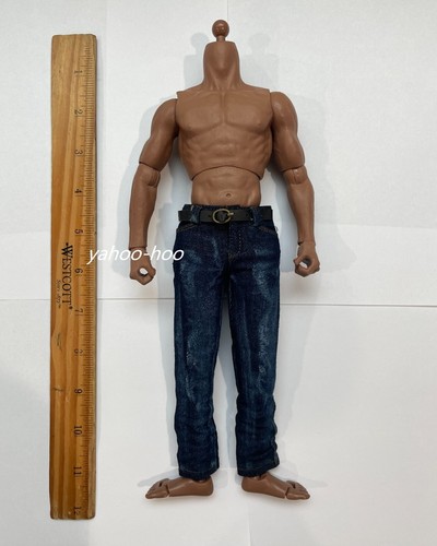 1/6 scale Blue Jeans w/ Belts For 12" Male Action Figure Worldbox ZY ...