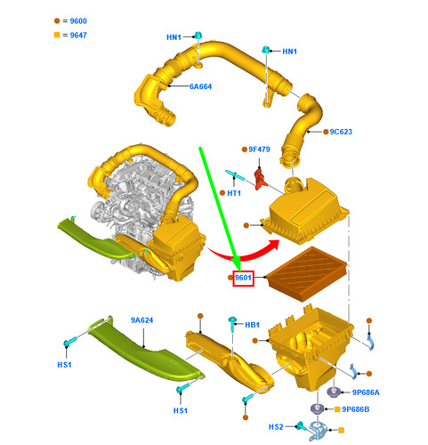 OEM FORD MONDEO MK5 AIR CLEANER ELEMENT 5243186 DS73-9601-AC NEW | eBay