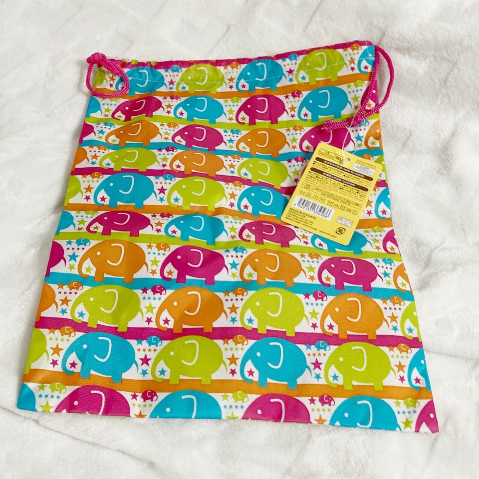 Daiso Japan, Multi Color Elephant Pull String Bag Pouch, Waterproof ...