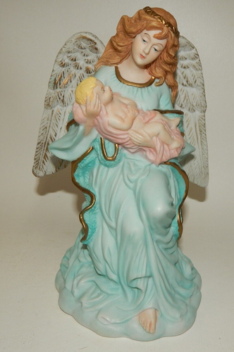 Gorgeous Porcelain Angel with Infant Baby Figurine | eBay