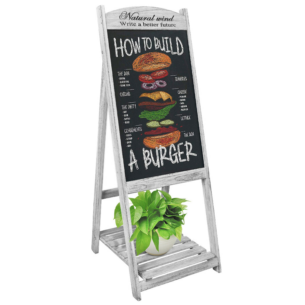 Traditional Large Wood A-Board Pavement Sign Stand Blackboard Chalk ...