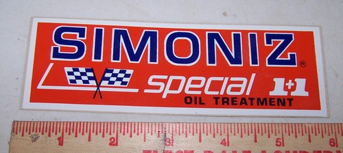 Vintage Original SIMONIZ Oil Treatment Hot Rod Racing Sticker | eBay