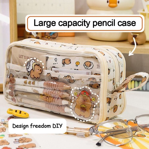 Multi-layered Pencil Case Cartoon Print Pencil Box Student Gift | eBay UK