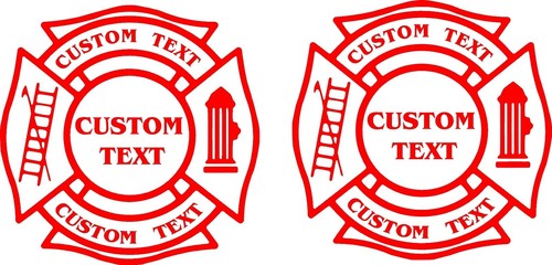 FiRE DEPT Vinyl Decal- Custom Firefighter Fireman Patch window sticker ...