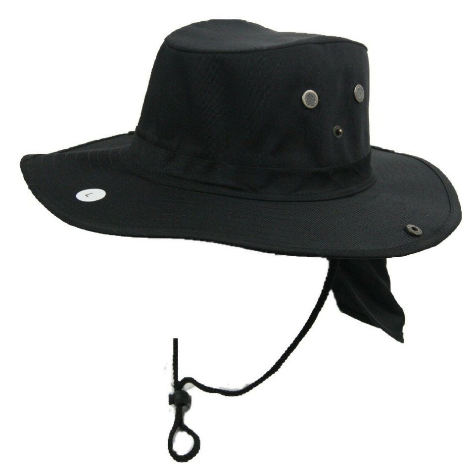 Boonie Cap Fishing Hiking Summer Snap Brim Neck Cover Bucket Flap ...