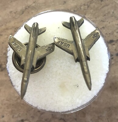 2 Vtg Jet Fighter Republic F105 USAF Bomber Airplane Pins: 1 Screw &1 ...