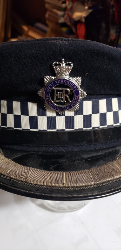 VTG London Metropolitan Police Cap British Bobby Hat w Shield CHRISTYS ...