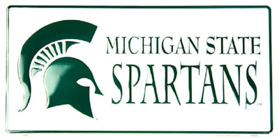 MICHIGAN STATE SPARTANS EMBOSSED METAL NOVELTY LICENSE PLATE TAG | eBay