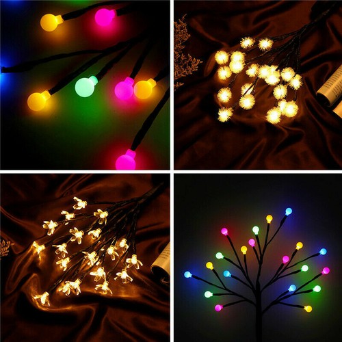 LED Solar Branch Flower Bloom Tree Stake Lights Outdoor Garden Patio ...