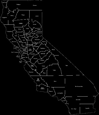 CALIFORNIA STATE MAP W/ COUNTIES GLOSSY POSTER PICTURE PHOTO la road ...