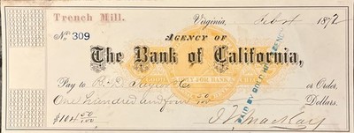 John Mackay “Bonanza King” Signs 2 Rare Checks- Both For Comstock ...