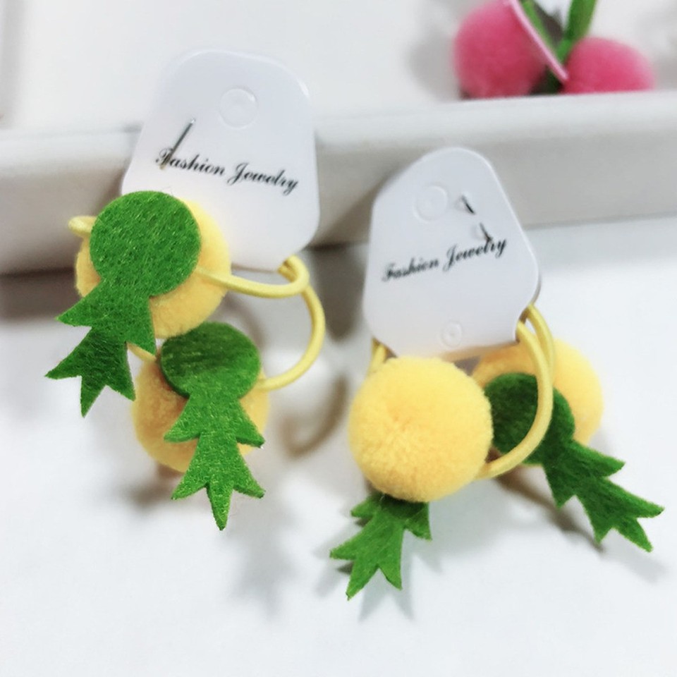 6pcs Adorable Stretch Hair Ties Elastic Plush Ball Hair Ring Ponytail ...