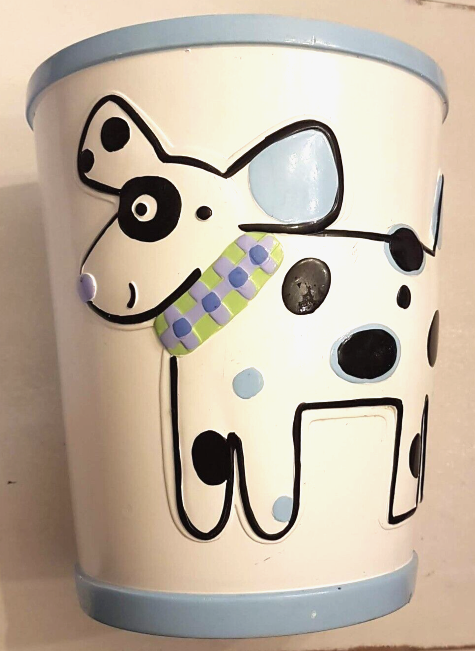 Jenny Jeff Designs Cat Dog Dalmatian Best Friends Wastebasket Ceramic ...