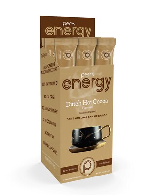 Perk Energy Original Dutch Hot Cocoa Flavored Drink Powder (10 Servings ...