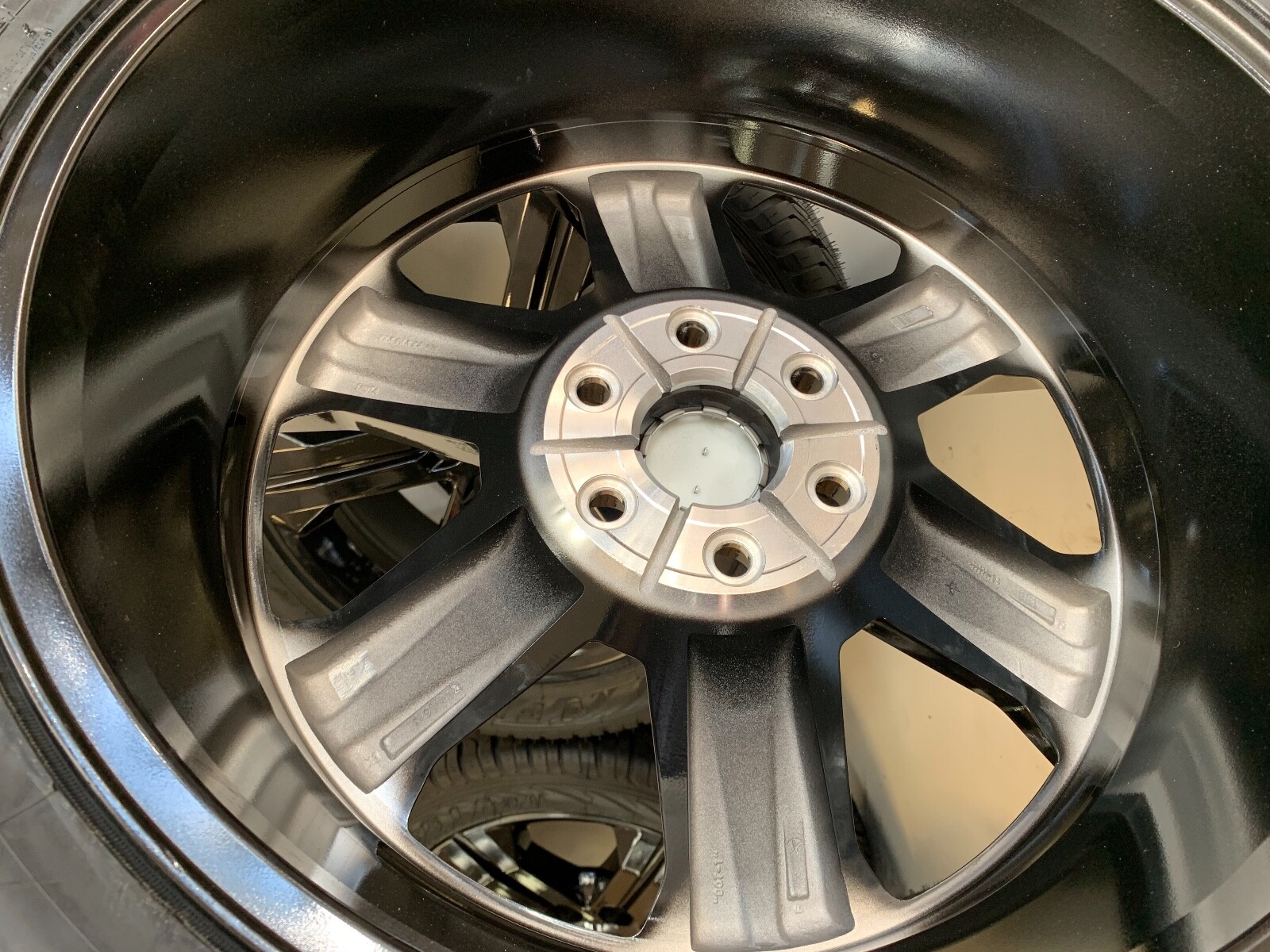 22 inch CHEVY RIMS TIRES TAHOE WHEELS BLACK 6 SPOKES SEZ Rims 22x9 ...