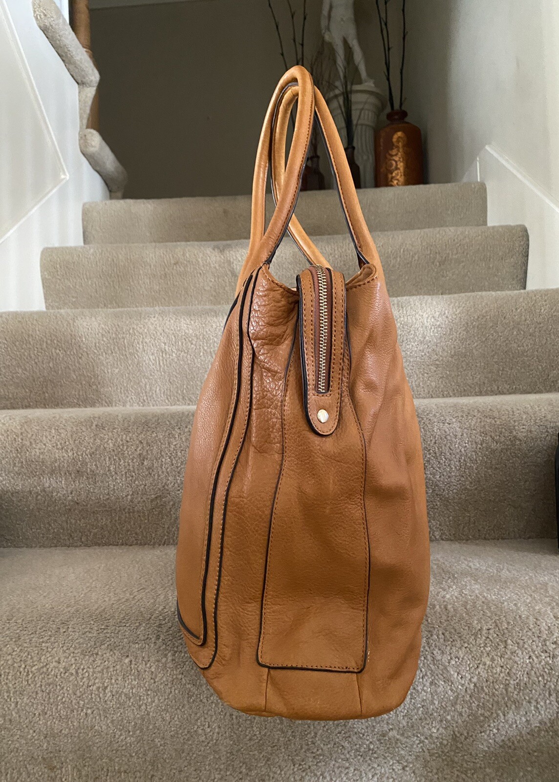 B Makowsky Camel Leather Large Purse RARE! | eBay