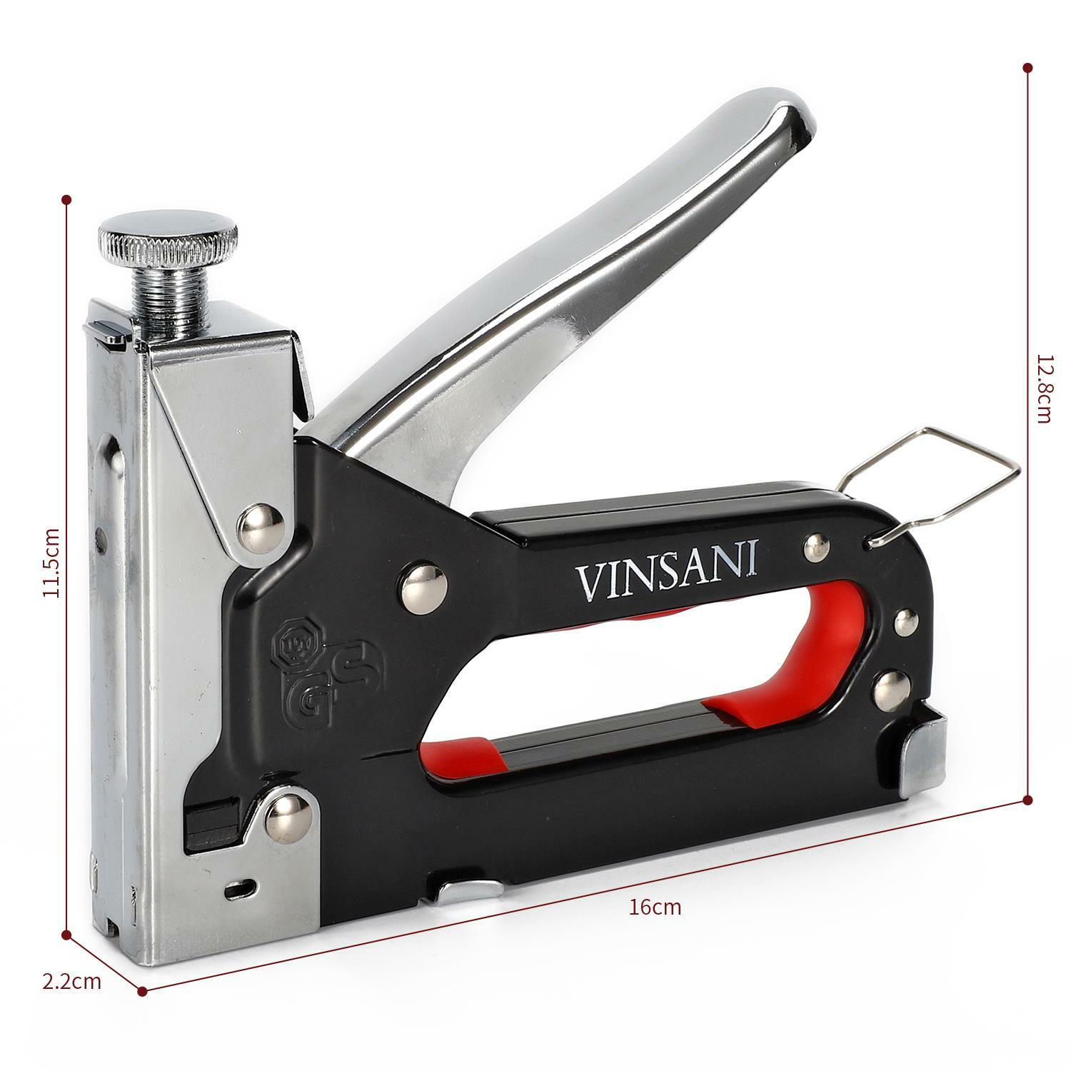 Vinsani Heavy Duty Stainless Steel Metal Staple Tacker Gun with Staples ...