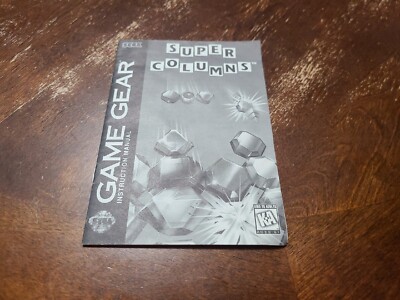 Super Columns (Sega Game Gear, 1995) manual only 10086024494| eBay