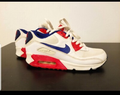 Nike Air Max 90 Essential White / Hyper Red / Hyper Blue - Mens 6 ...