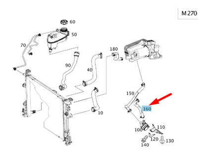 Genuine MERCEDES BBDC W242 C117 W176 X117 Coolant Line 2465010458 | eBay