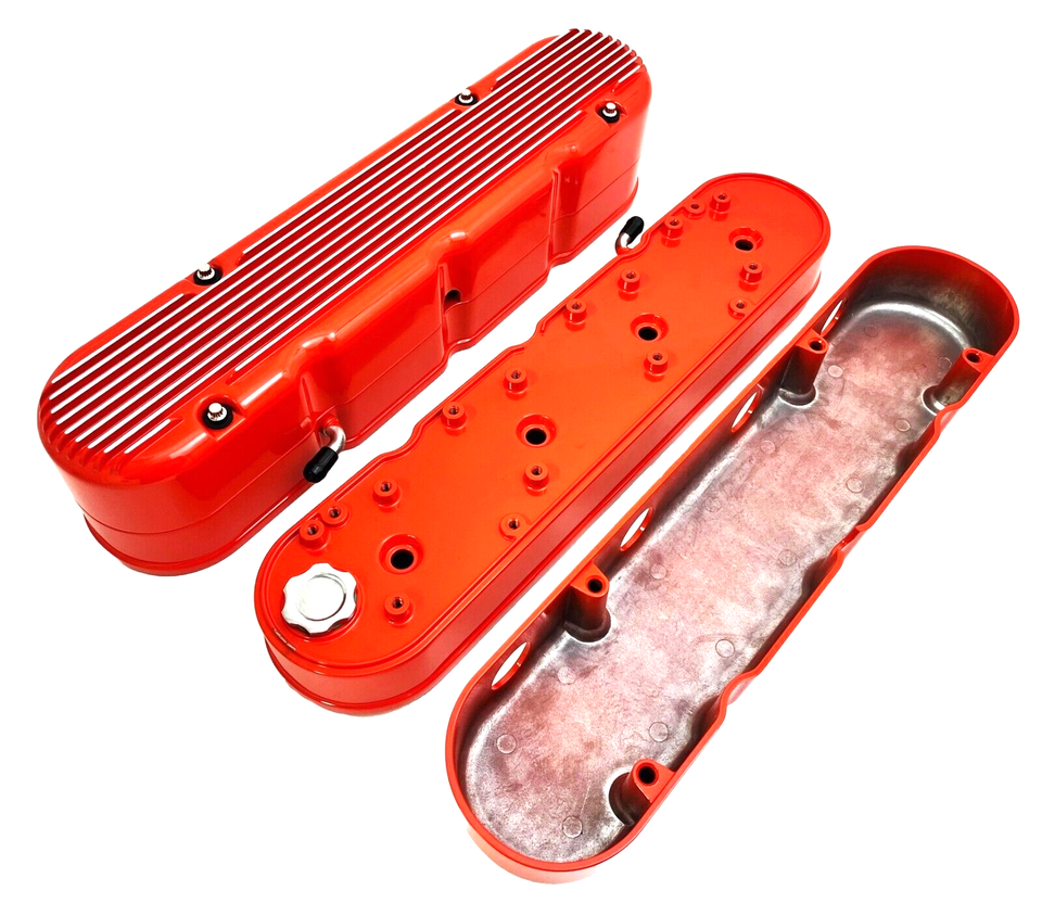 GM LS Valve Covers Aluminum Hidden Coils Finned Top 2 Piece Design ...
