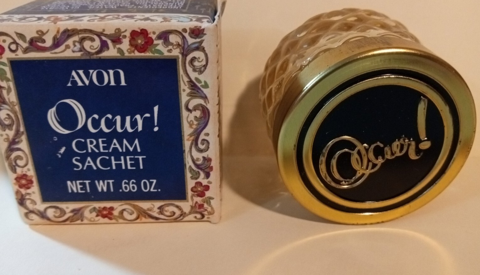 Vintage Avon Occur! Cream Sachet Vanity Jar Original Box. NOS/Box. Prod ...