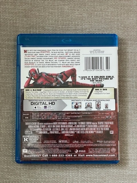 Deadpool (Blu-ray, 2016) 24543104346 | eBay