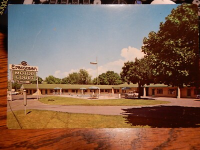 VINTAGE POST CARD EVERGREEN MOTOR COURT BRISTOL, VA | eBay