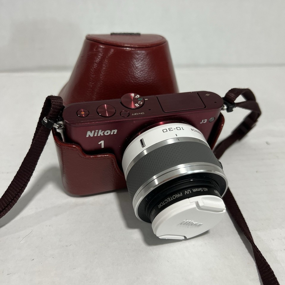 NIKON 1 J3 14.2MP DIGITAL CAMERA RED w/ 2 lenses! 10-30MM 30-110 | eBay