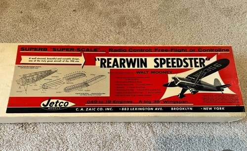Vintage Jetco "Rearwin Speedster" Free Flight or Control Line Balsa ...