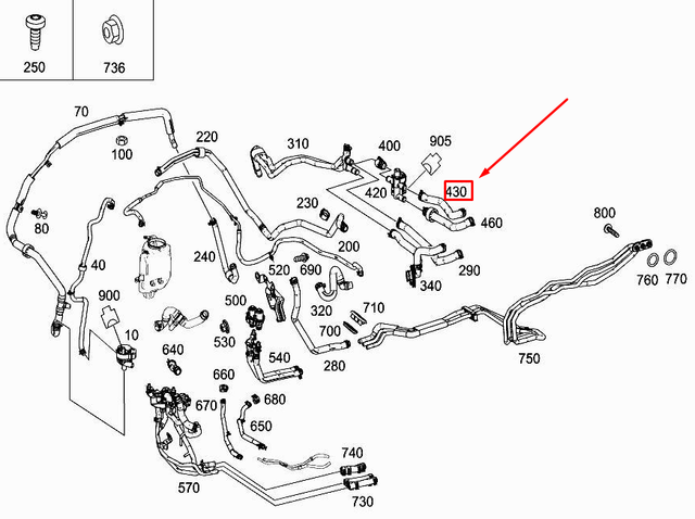 MERCEDES-BENZ S W222 Engine Heater Hose A2228303096 GENUINE for sale ...