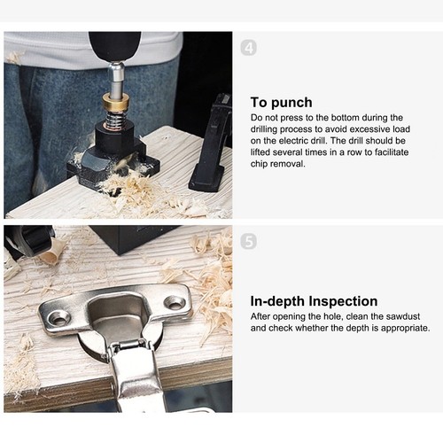 35mm Wood Locator Drill Guide Tool Woodworking Jig Door Hinge Hole ...