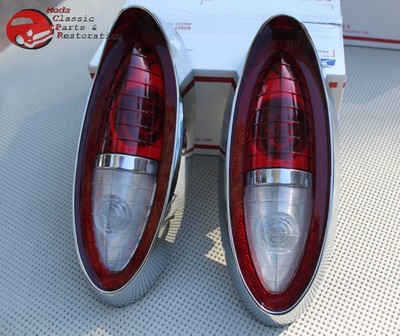 54 Chevy Tail Lights Backup Brake Lens Chrome Bezel Gasket Guide ...